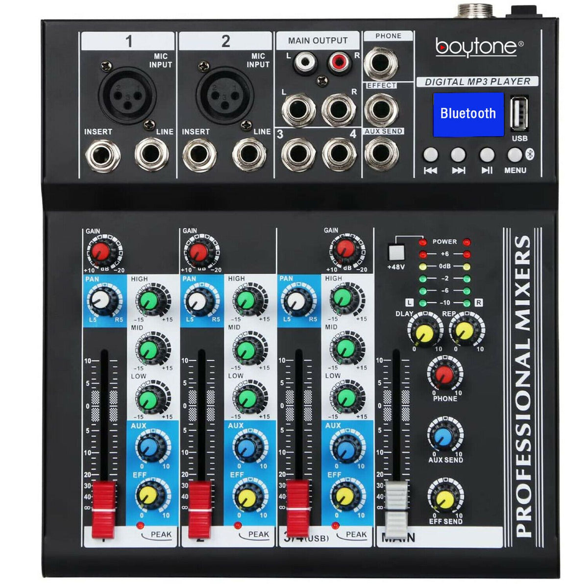 Portable Compact Digital Studio USB Sound 4 Channel Music Mixer ...