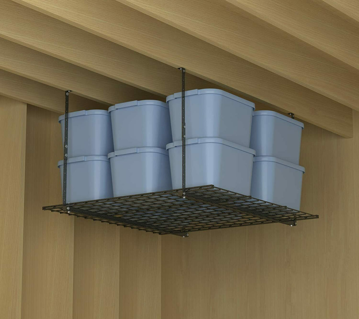 Large Heavy Duty Overhead Hanging Ceiling Garage Storage Shelf Rack ...